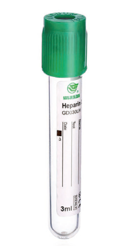 Tube d'héparine, héparine de sodium + Safety Cap + caoutchouc/vert, PE ...